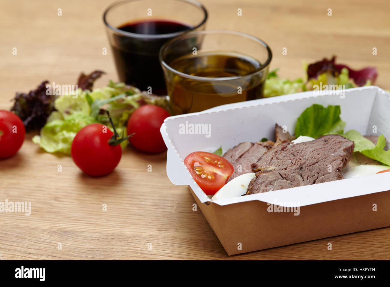 healthy food egg boiled meat and fresh vegetables herbs Stock Photo - Alamy