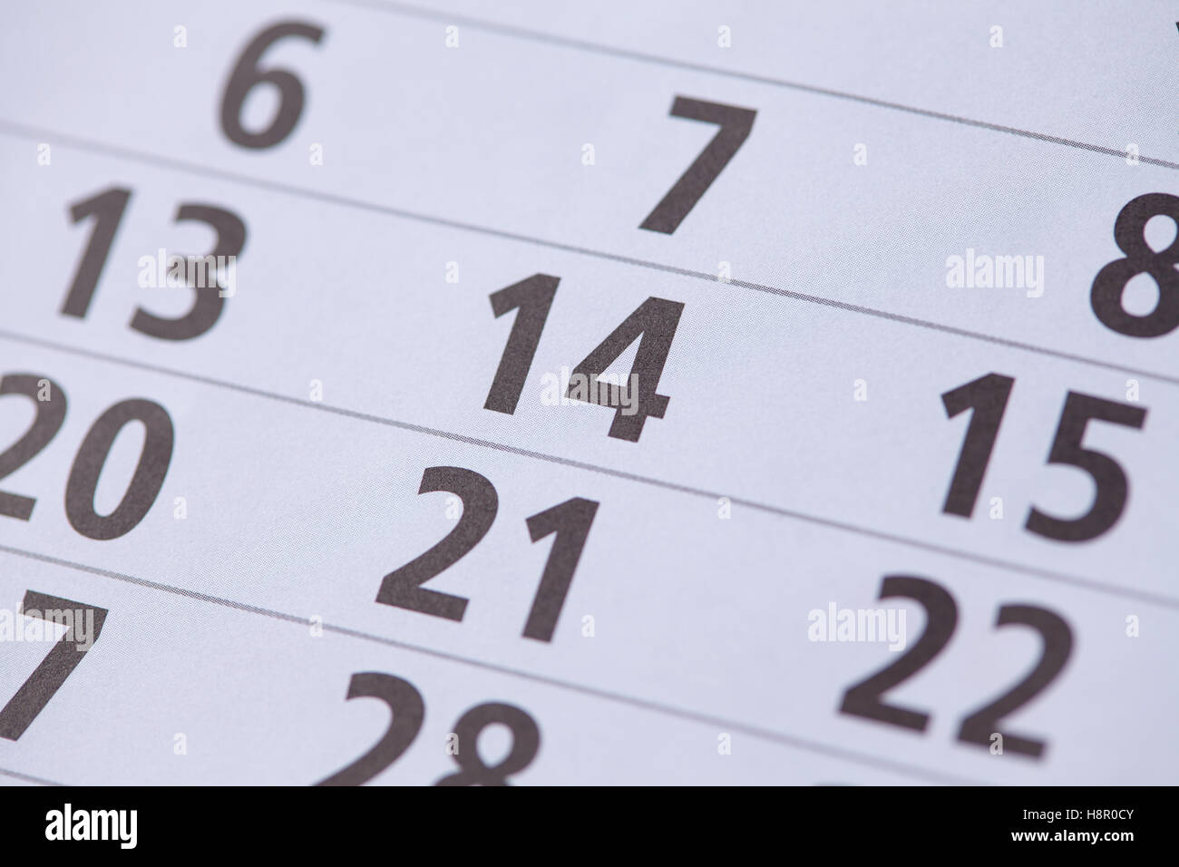 February 14 on the calendar Stock Photo - Alamy