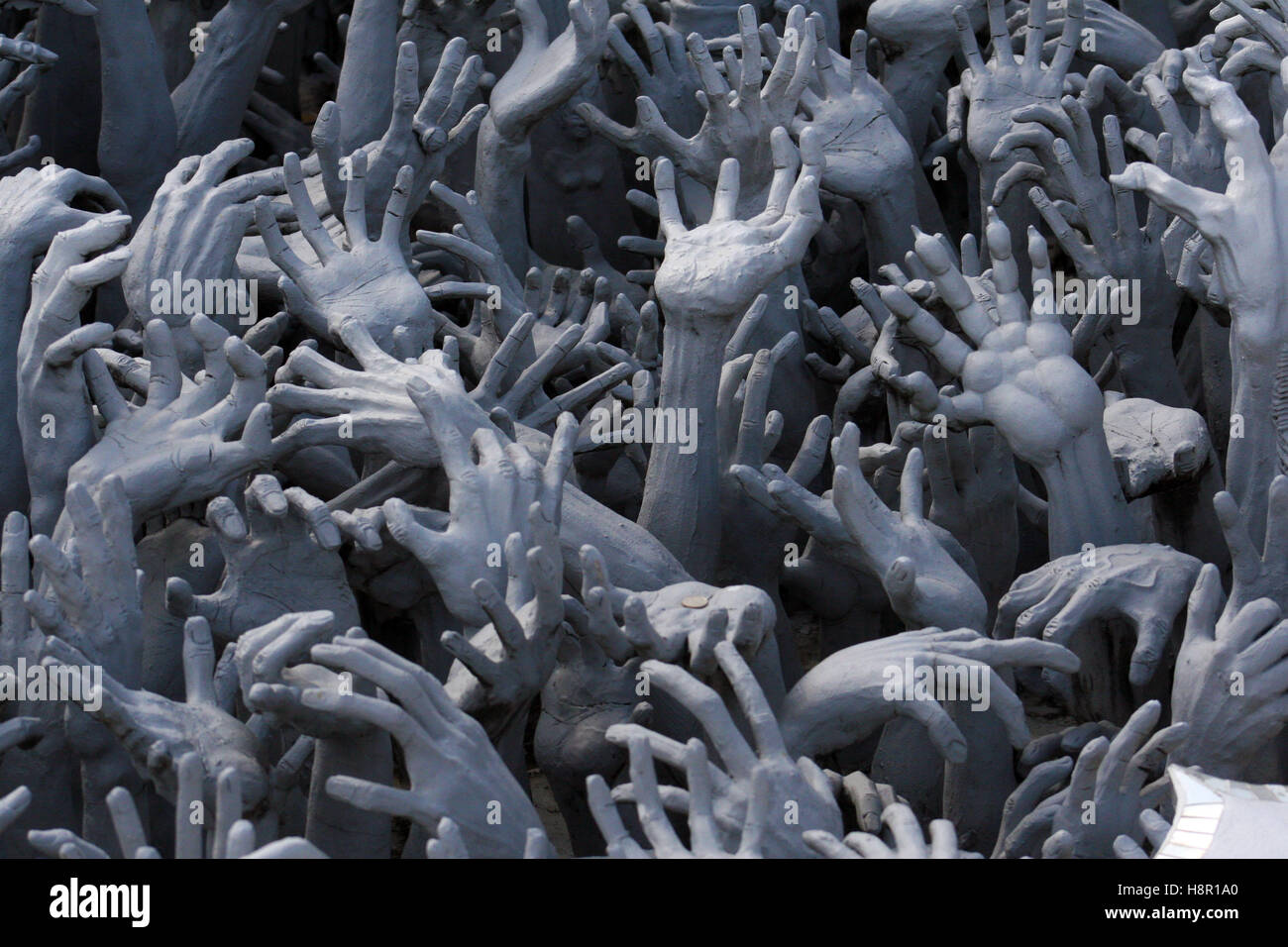 Hands at White Temple Stock Photo - Alamy