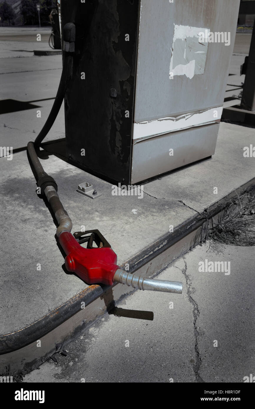Old Gas Pump Handle Red Petro Diesel Fuel Vehicle Car Laying on Ground ...