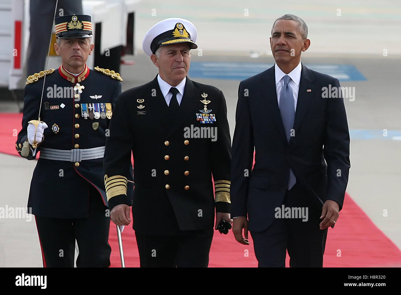 Athens, Greece, Nov 15, 2016:U.S. President Barack Obama arrives at the ...
