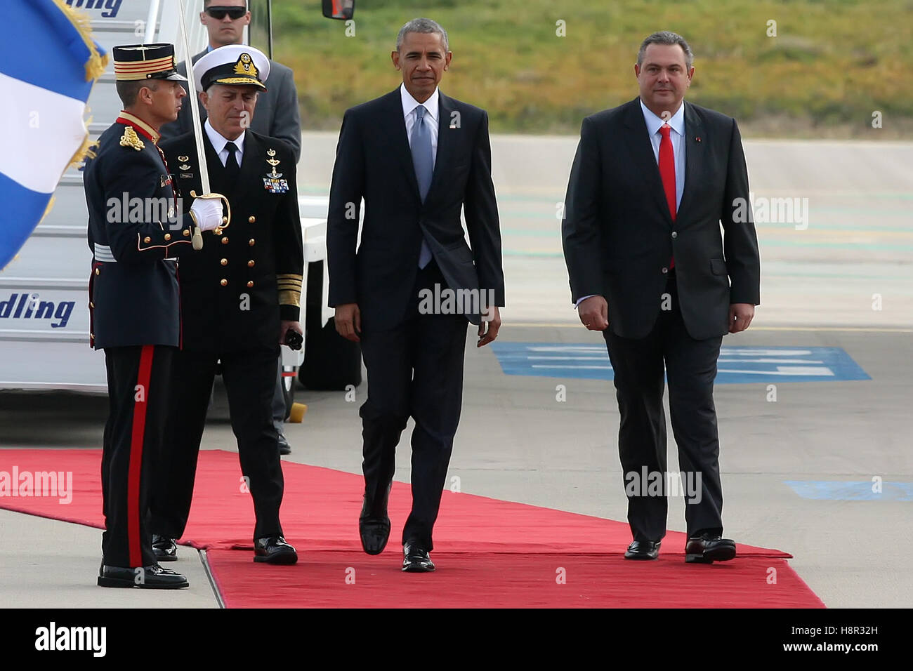 Athens, Greece, Nov 15, 2016:U.S. President Barack Obama arrives at the ...