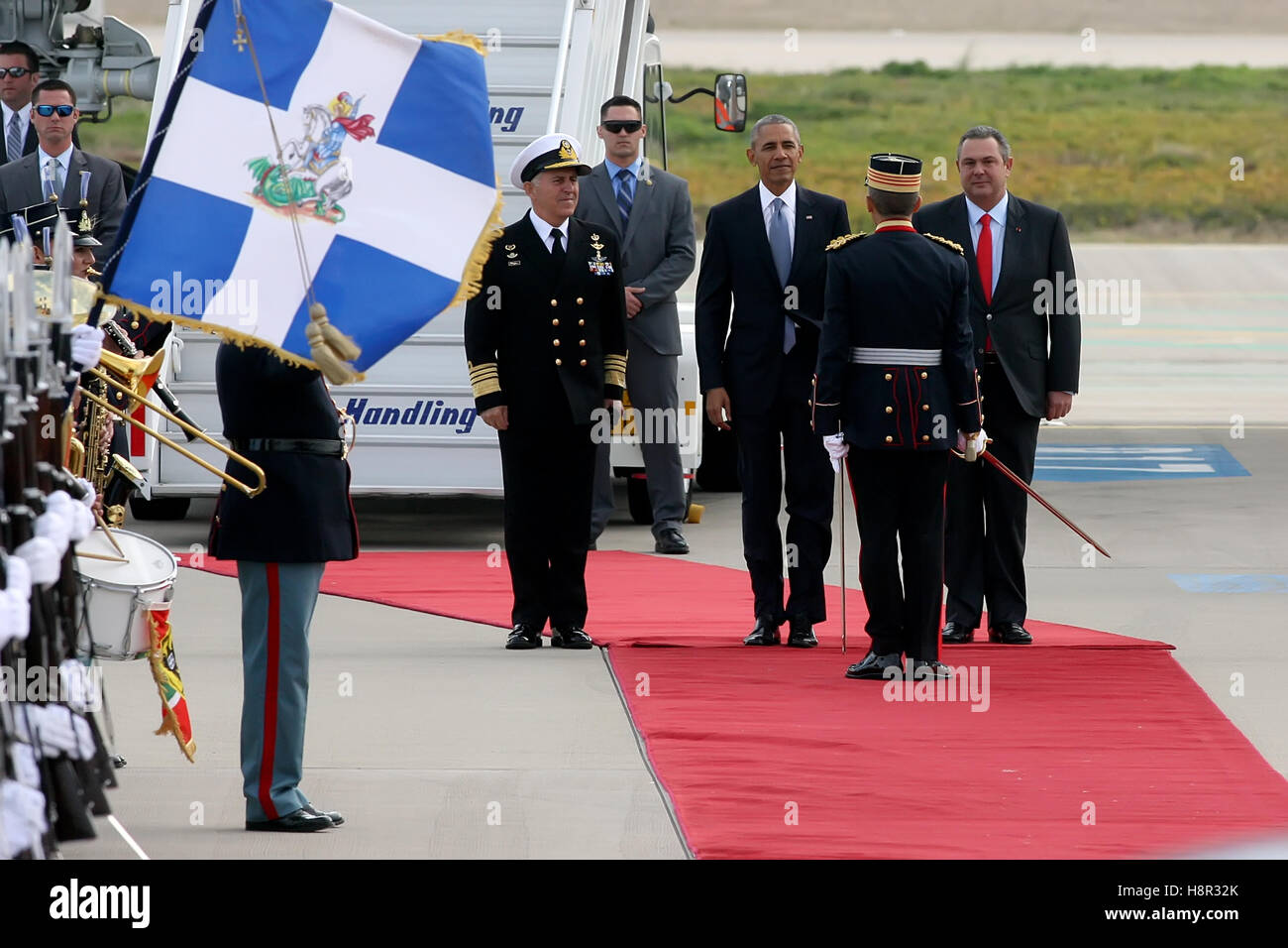 Athens, Greece, Nov 15, 2016:U.S. President Barack Obama arrives at the ...