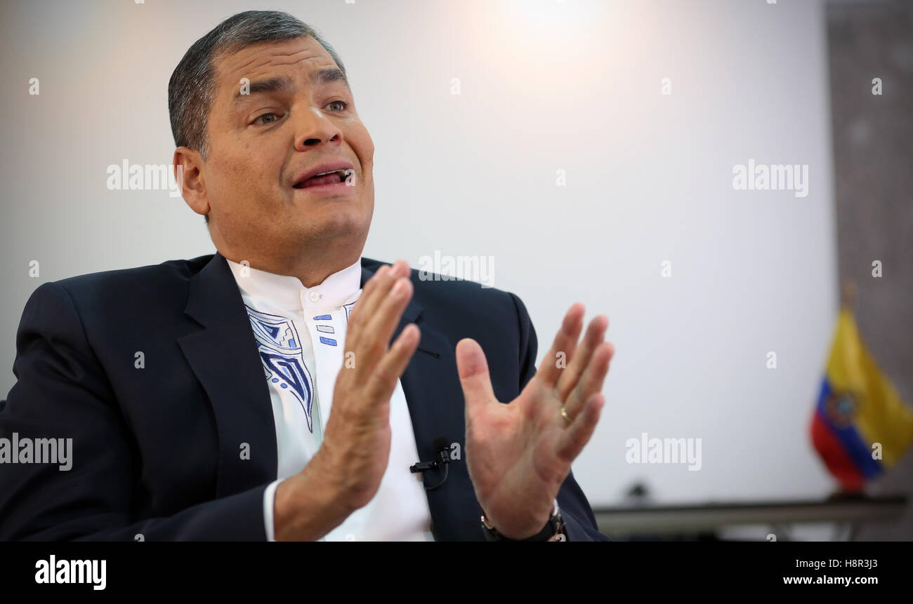 Quito, Ecuador. 10th Nov, 2016. Ecuadorian President Rafael Correa ...