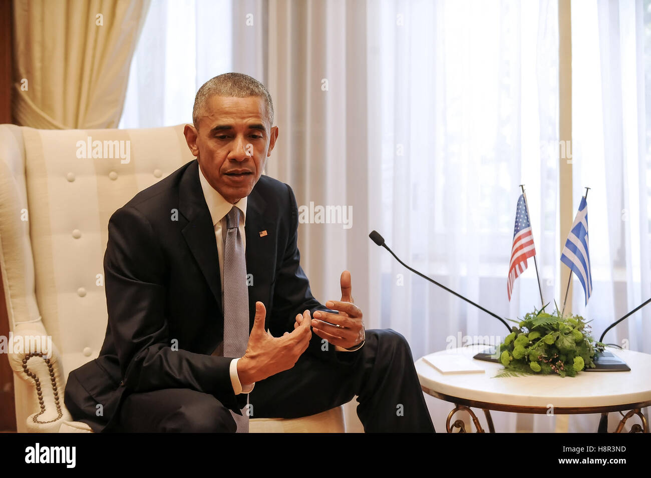Athens, Greece. 15th Nov, 2016. U.S. President Barack Obama during of ...