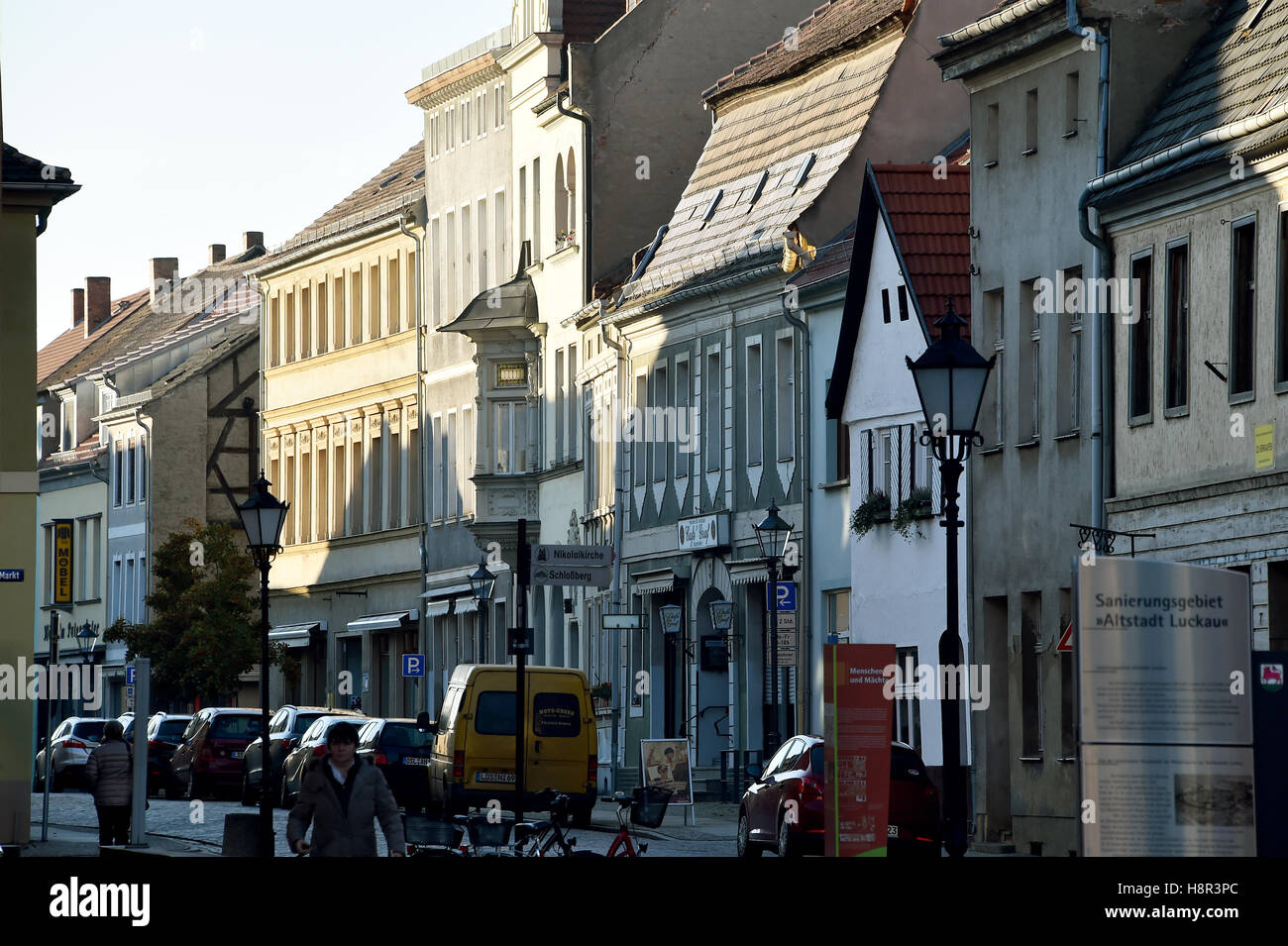 Luckau, Germany. 14th Nov, 2016. Renovated houses can be seen in the ...