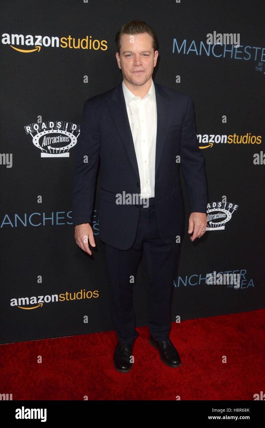 Los Angeles, CA, USA. 14th Nov, 2016. Matt Damon at arrivals for ...