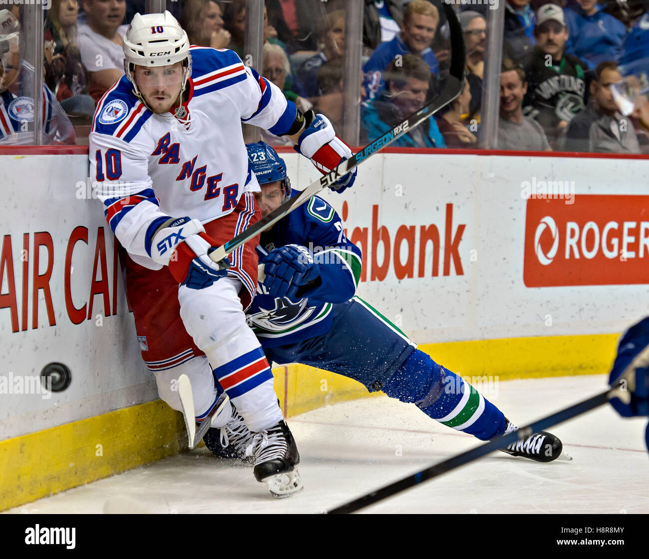 Vancouver, Canada. 15th Nov, 2016. New York Rangers' J.T. Miller (L ...