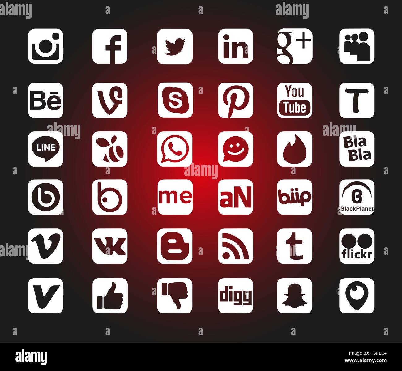 Social Network Icon Web Buttons Stock Vector Image & Art - Alamy