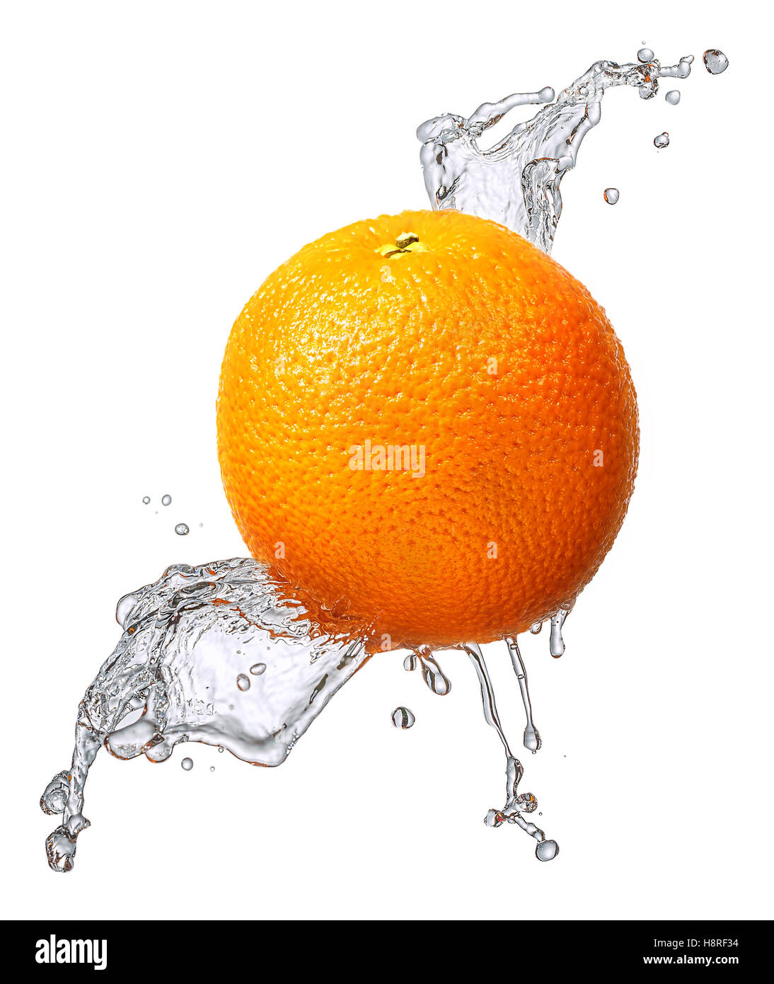 Water splash with orange isolated Stock Photo - Alamy