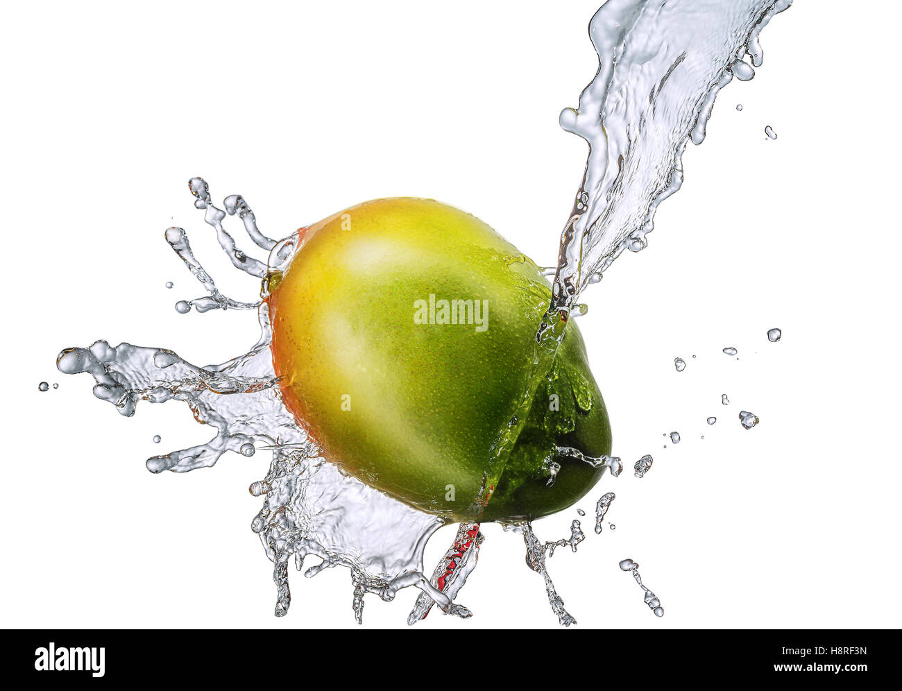 Water splash with mango isolated Stock Photo - Alamy