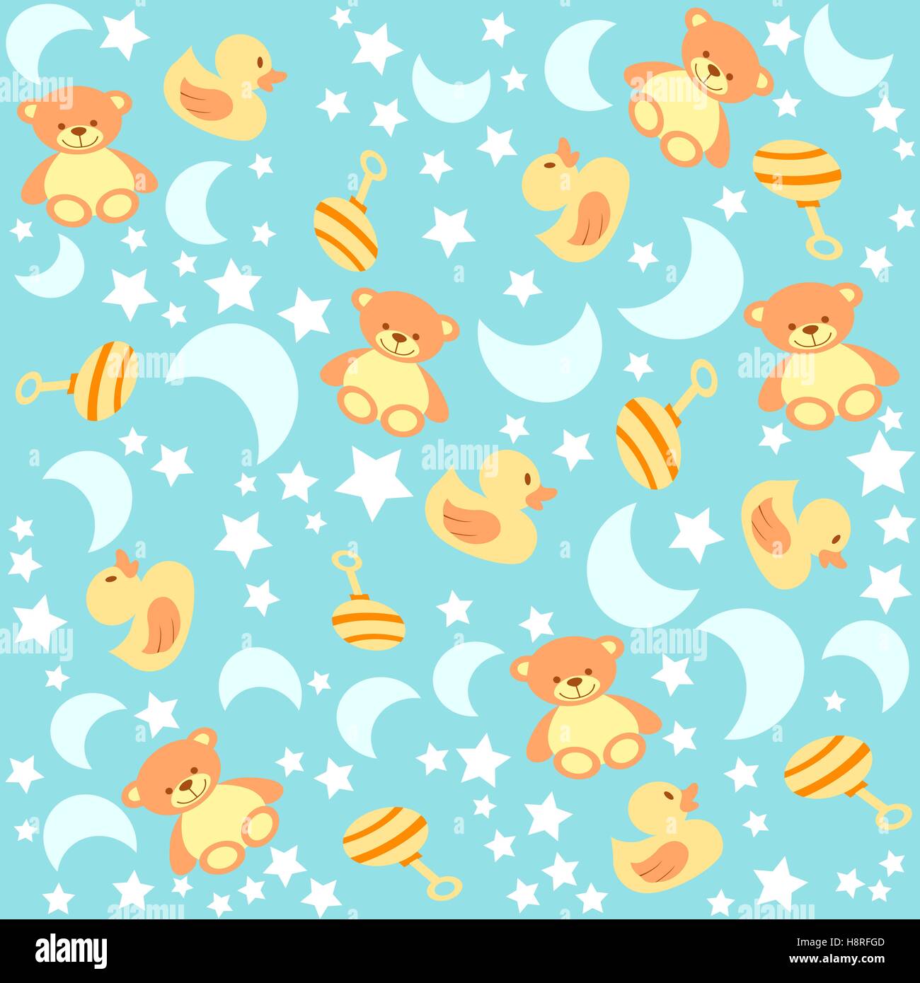 Background with baby toys. Pattern baby items Stock Vector Image & Art ...