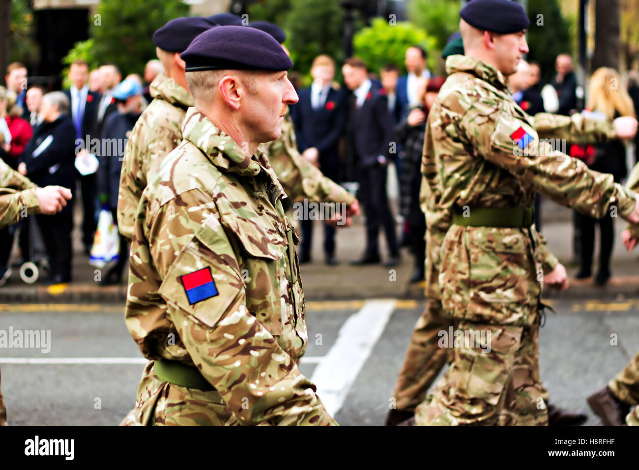 Members of the British Armed Forces taking part in the Remembrance Day ...