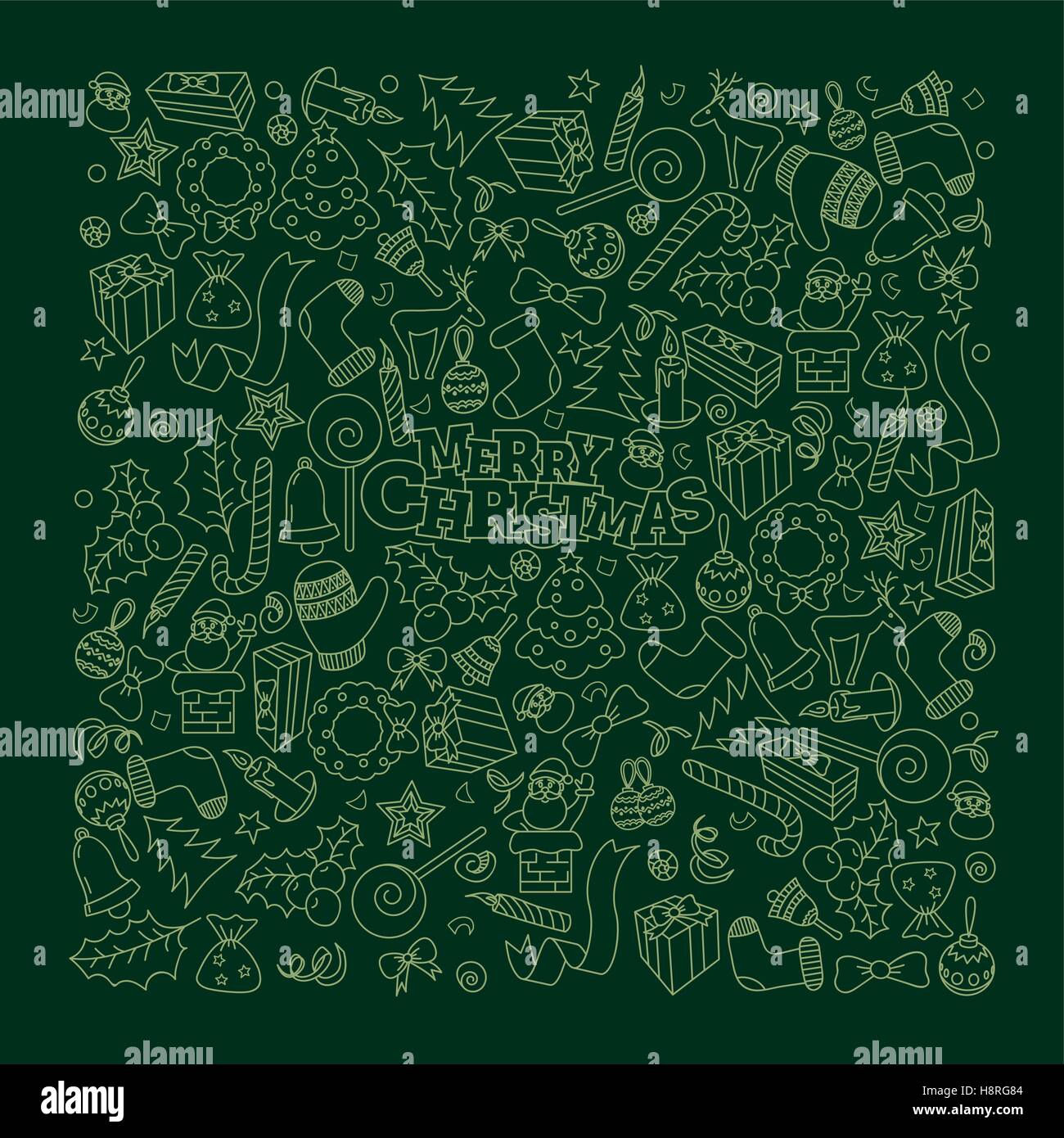 Merry christmas doodle xmas Stock Vector Images - Alamy