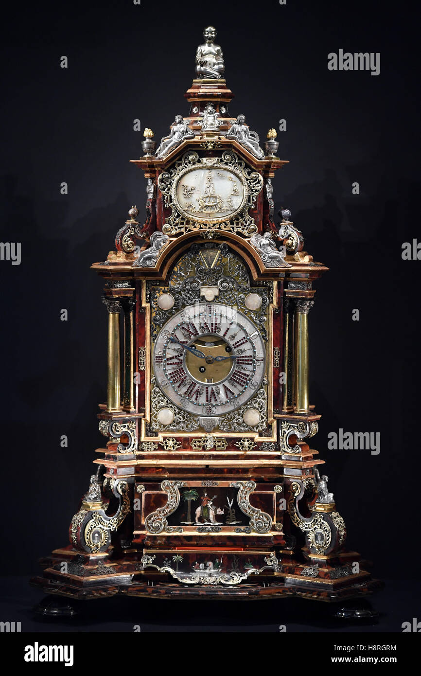 Detail of a table clock previously owned by former Prime Minister ...