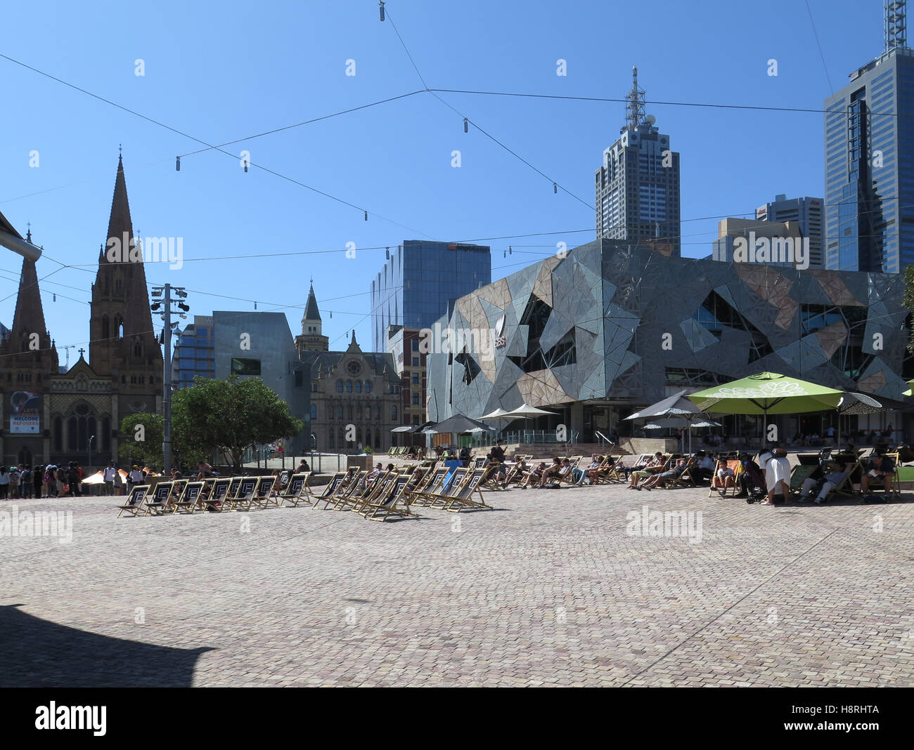 Federation Square Melbourne Stock Photos & Federation Square Melbourne ...