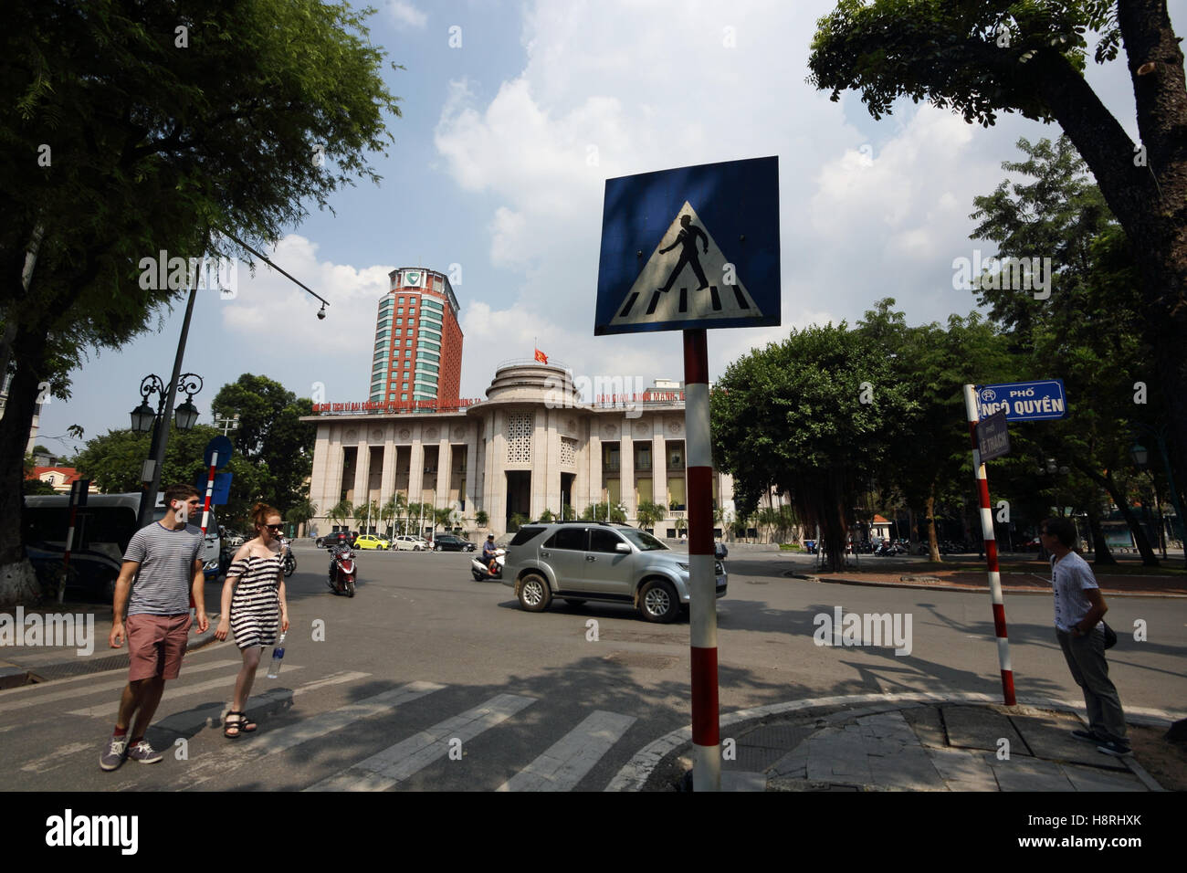 View from Le Thach street of the State Bank of Vietnam in Hanoi Stock ...