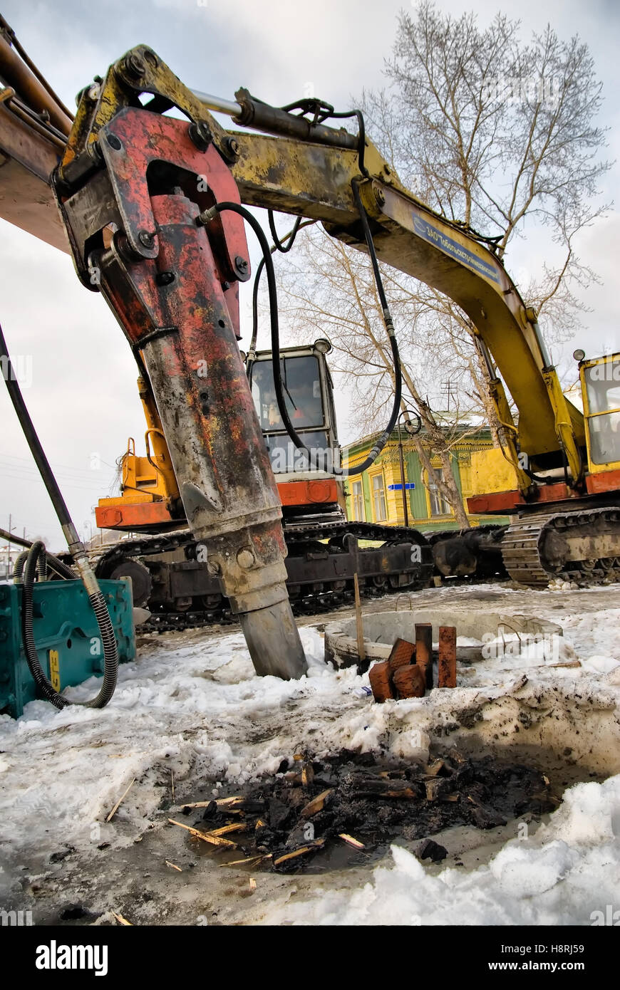 Dredge in city Stock Photo - Alamy