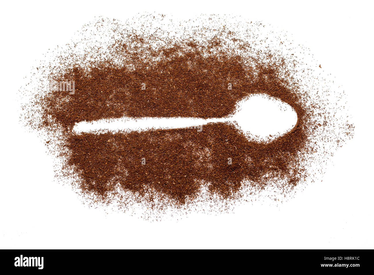 Spoon trace in ground coffee Stock Photo - Alamy
