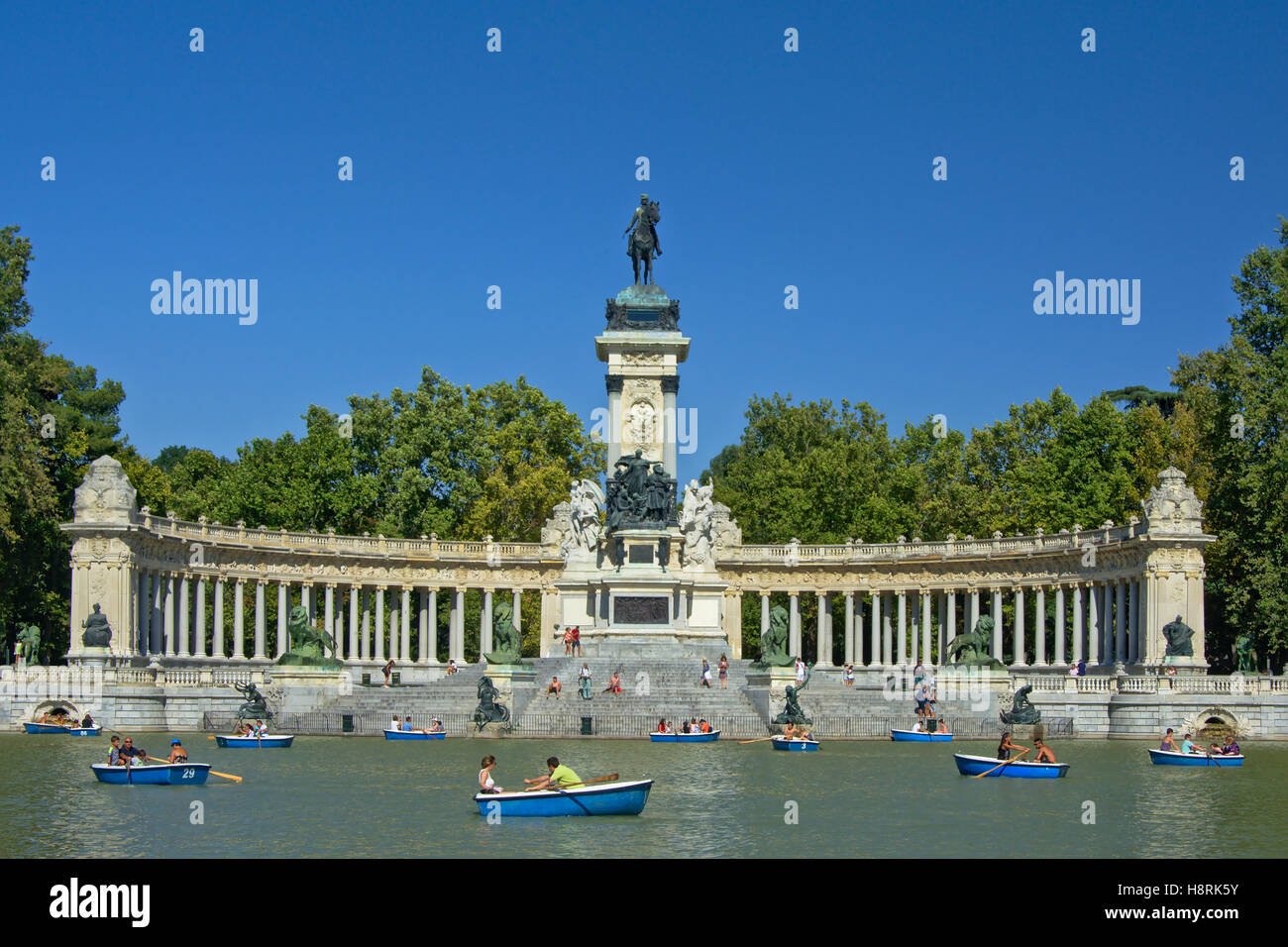 Monument to Alfonso XII, designed by José Grases Riera, with small ...