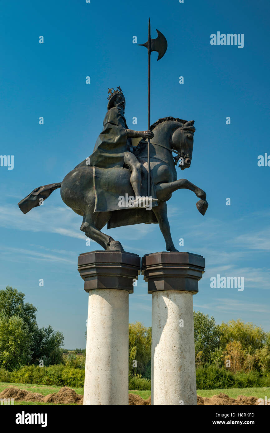Saint Ladislaus aka Ladislaus I, King of Hungary, statue at Magor Hill ...