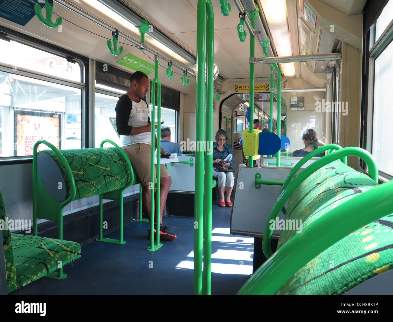 Interior view of the new E Class Trams in Melbourne, Australia Stock ...