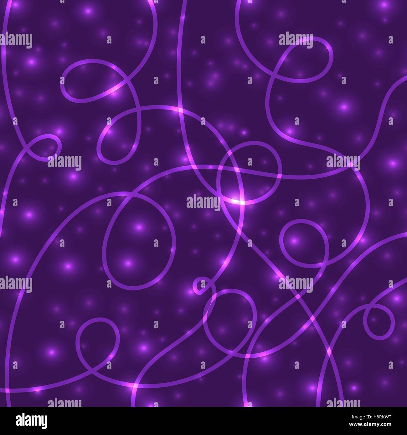 Violet glowing background with paper streamer.Vector elements can be ...