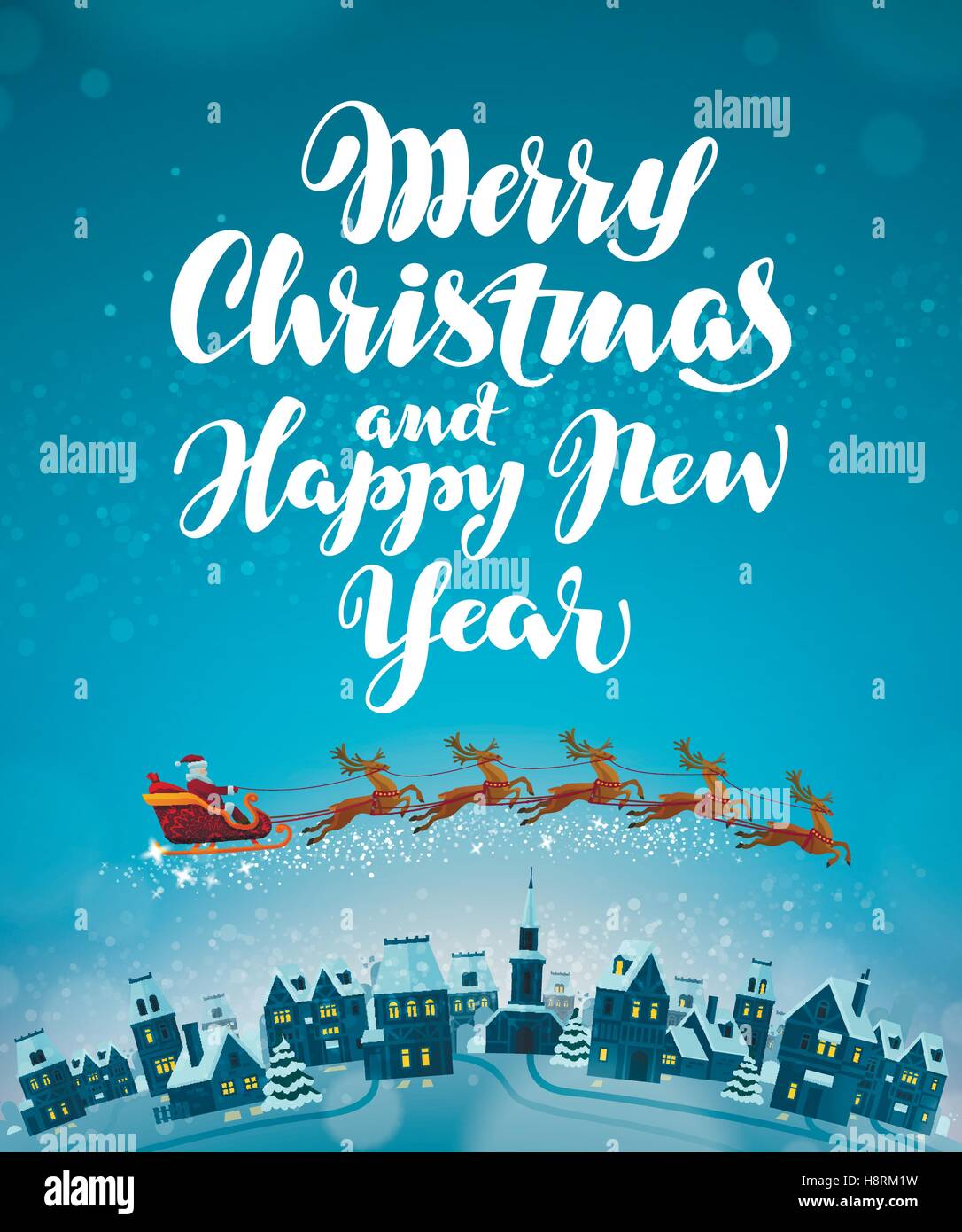 Happy merry christmas cute Stock Vector Images - Alamy