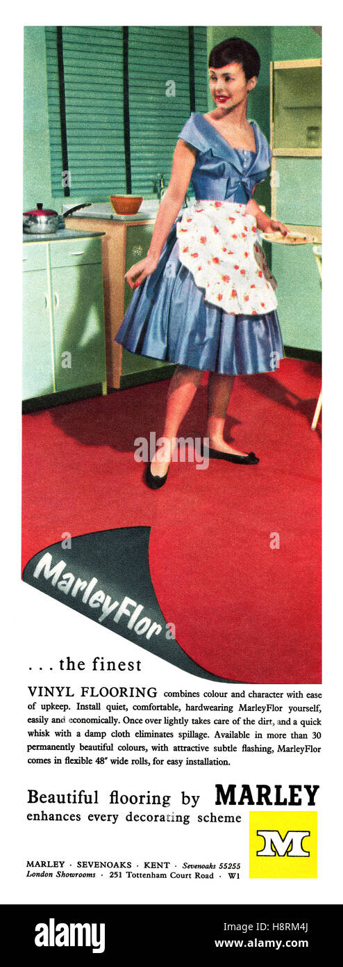 1960 British advertisement for Marley Vinyl Flooring Stock Photo - Alamy