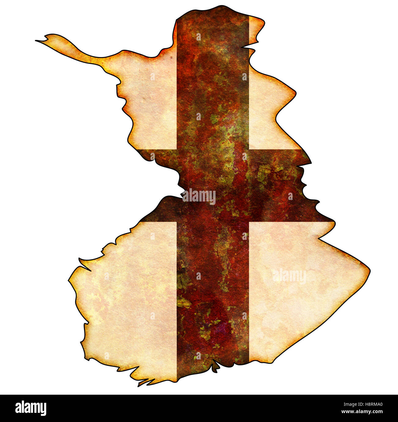 some old vintage map with flag of finland Stock Photo - Alamy