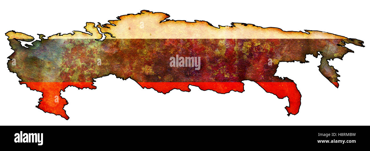 old map of russia with flag on country territory Stock Photo - Alamy