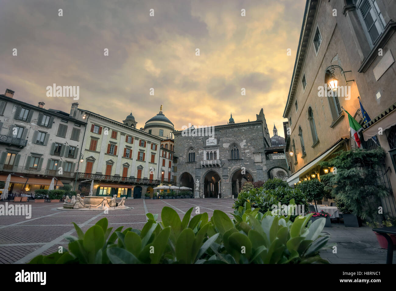 Piazza Vecchia in Bergamo. Italy Stock Photo - Alamy