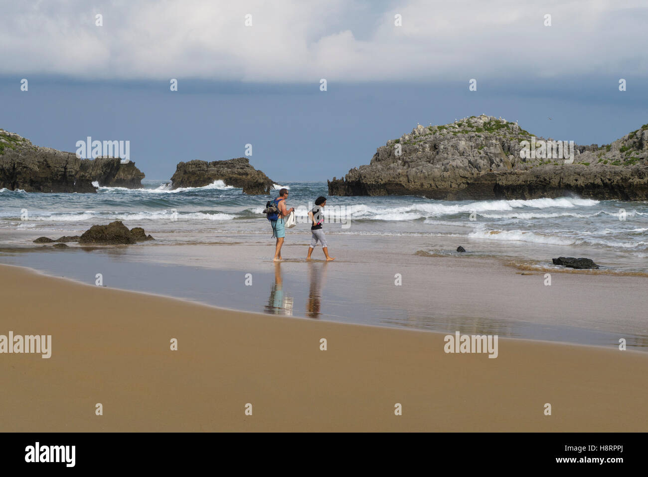 Playa de Noja beach in Spain, Europe Stock Photo - Alamy