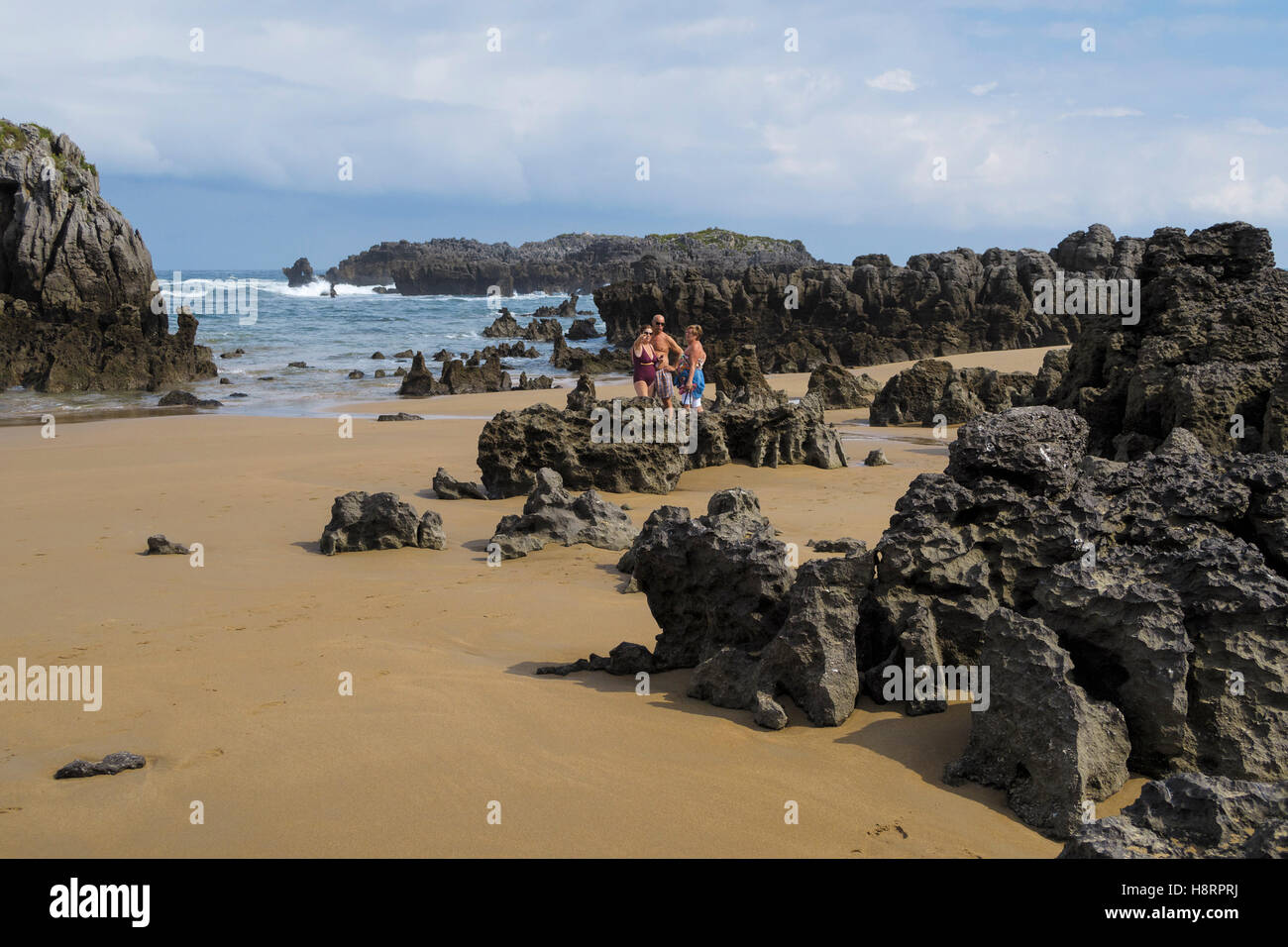 Playa de Noja beach in Spain, Europe Stock Photo - Alamy