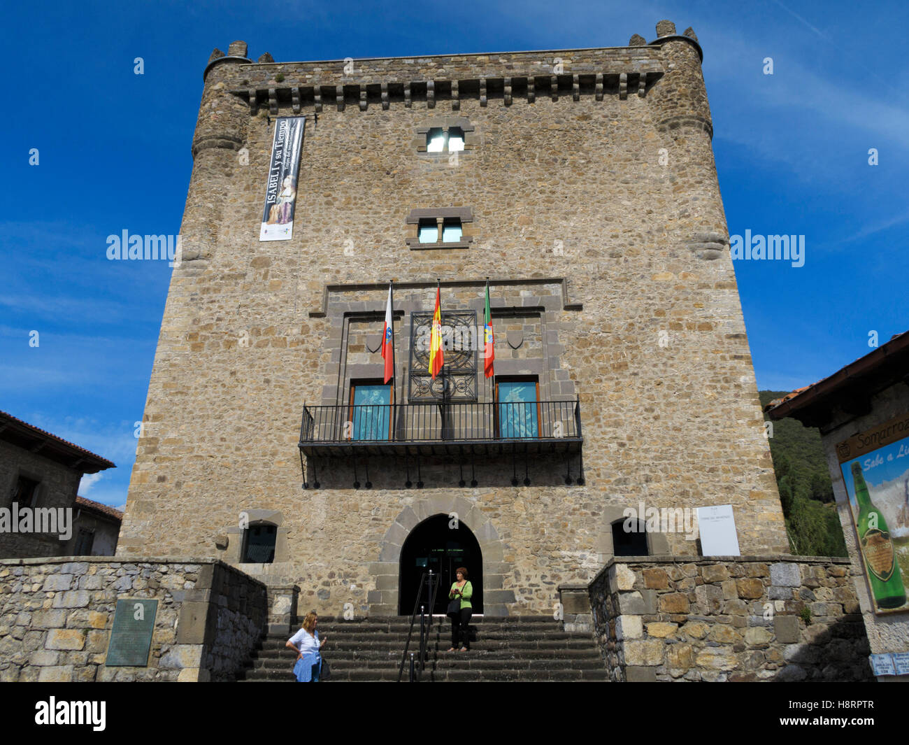 Torre del Infantado tower in Potes, Cantabria, Spain, Europe Stock ...