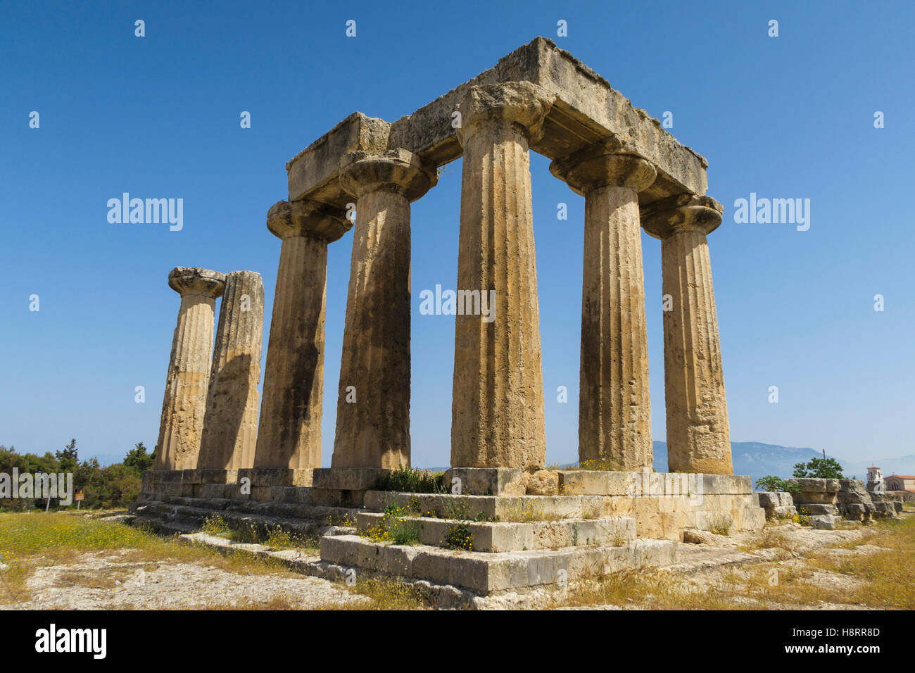 The Temple of Apollo at Corinth, Greece, Europe Stock Photo - Alamy