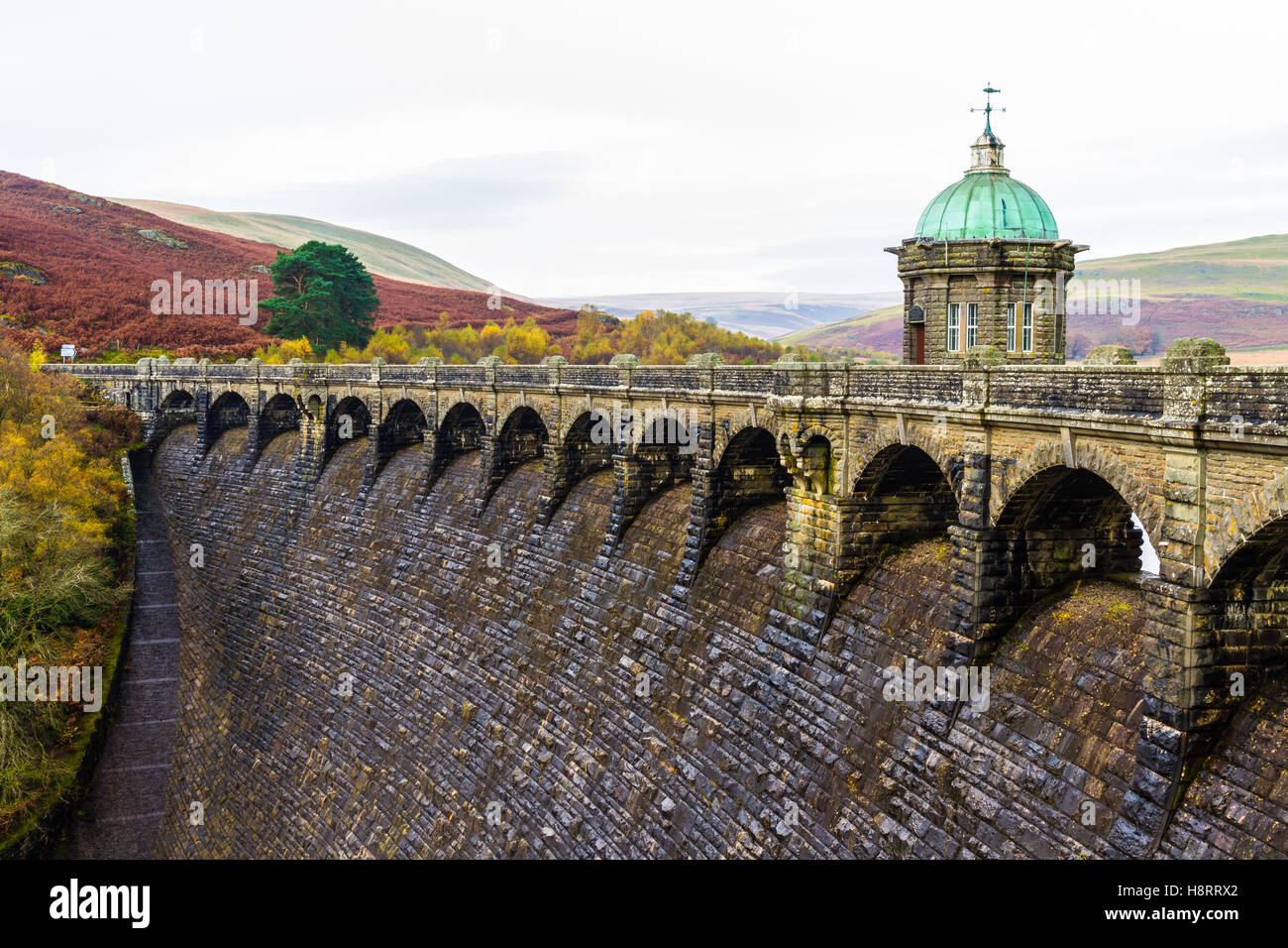 The Craig Goch Dam intake tower, part of the Elan Valley Reservoirs ...