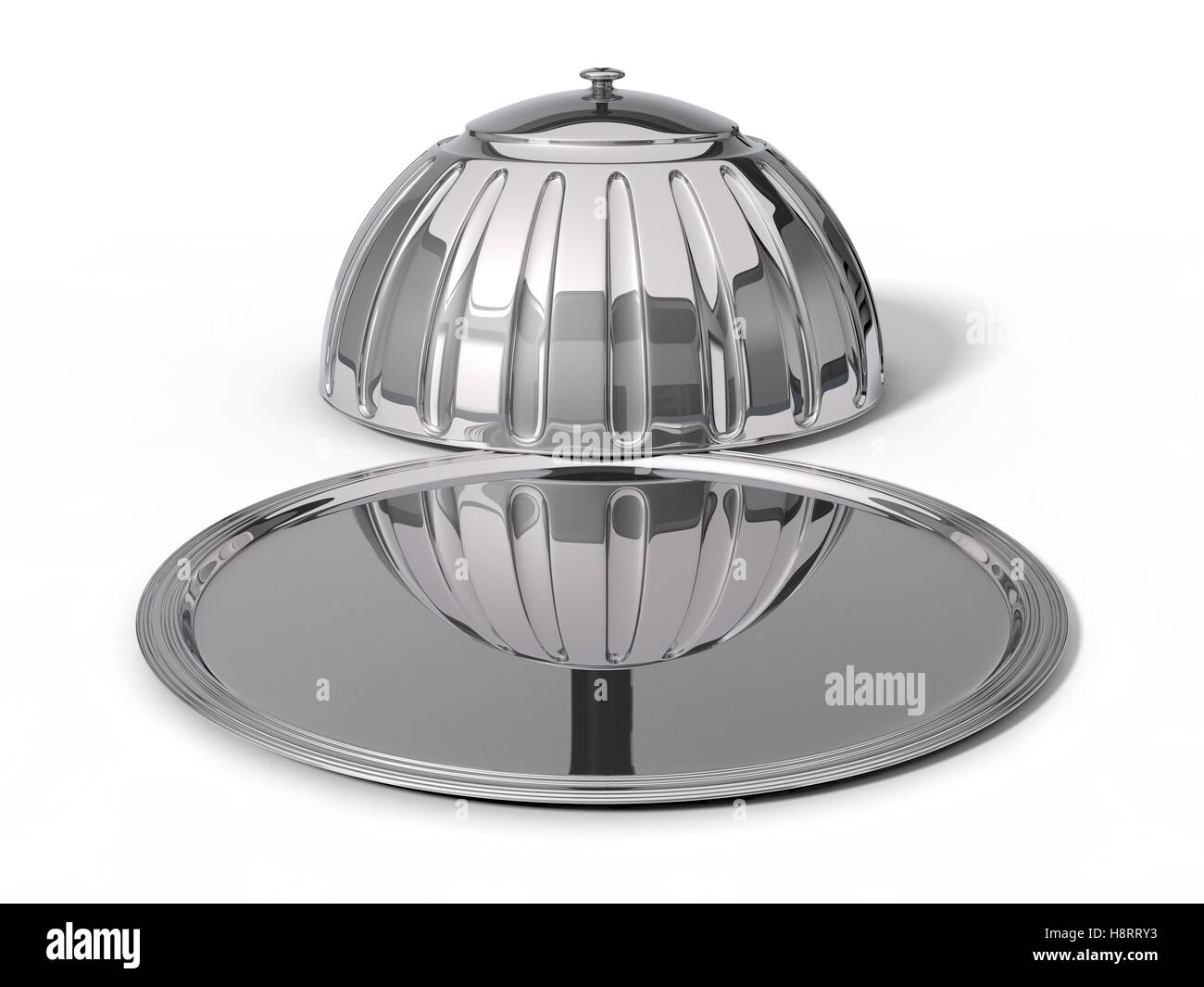 illustration of Restaurant cloche. in opened position Stock Photo - Alamy
