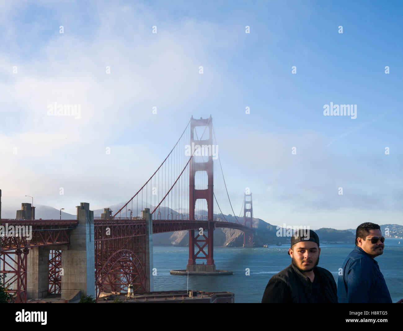 Tourist attraction, The Golden Gate Bridge spanning the Golden Gate ...