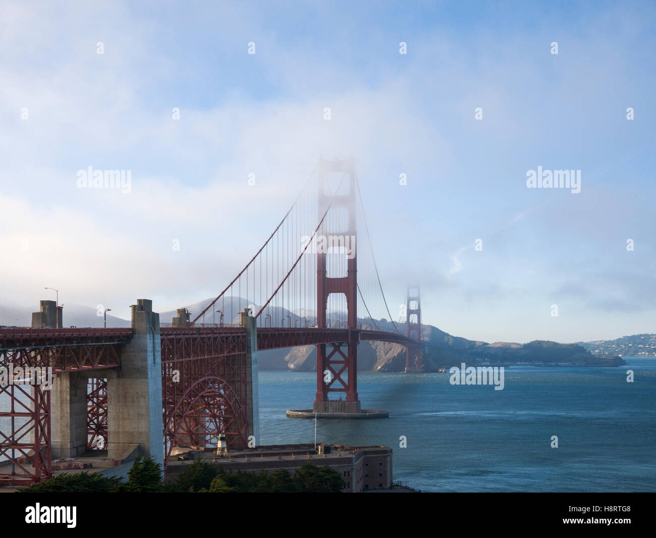 Tourist attraction, The Golden Gate Bridge spanning the Golden Gate ...