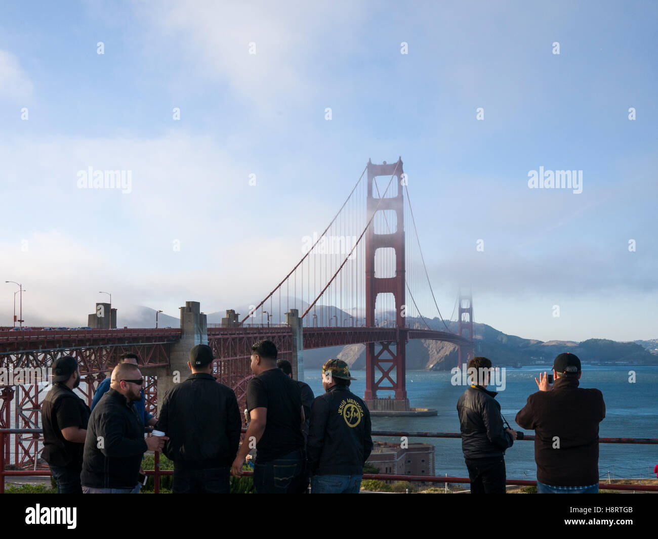 Tourist attraction, The Golden Gate Bridge spanning the Golden Gate ...