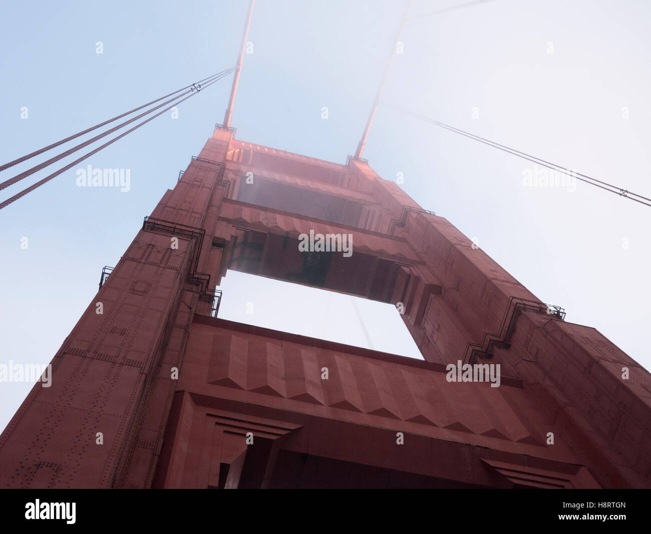 Abstract view of The Golden Gate Bridge spanning the Golden Gate strait ...