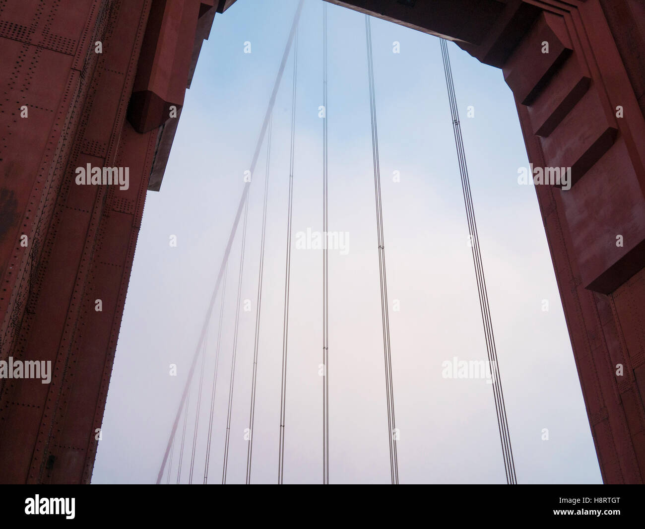 Abstract view of The Golden Gate Bridge spanning the Golden Gate strait ...