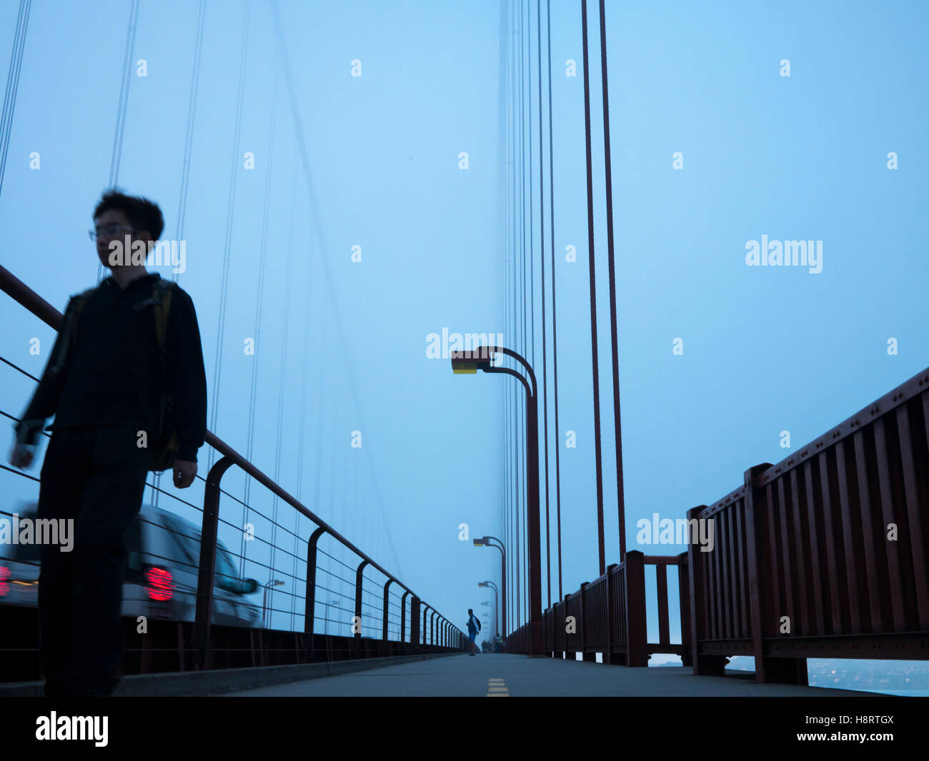 Abstract view of The Golden Gate Bridge spanning the Golden Gate strait ...