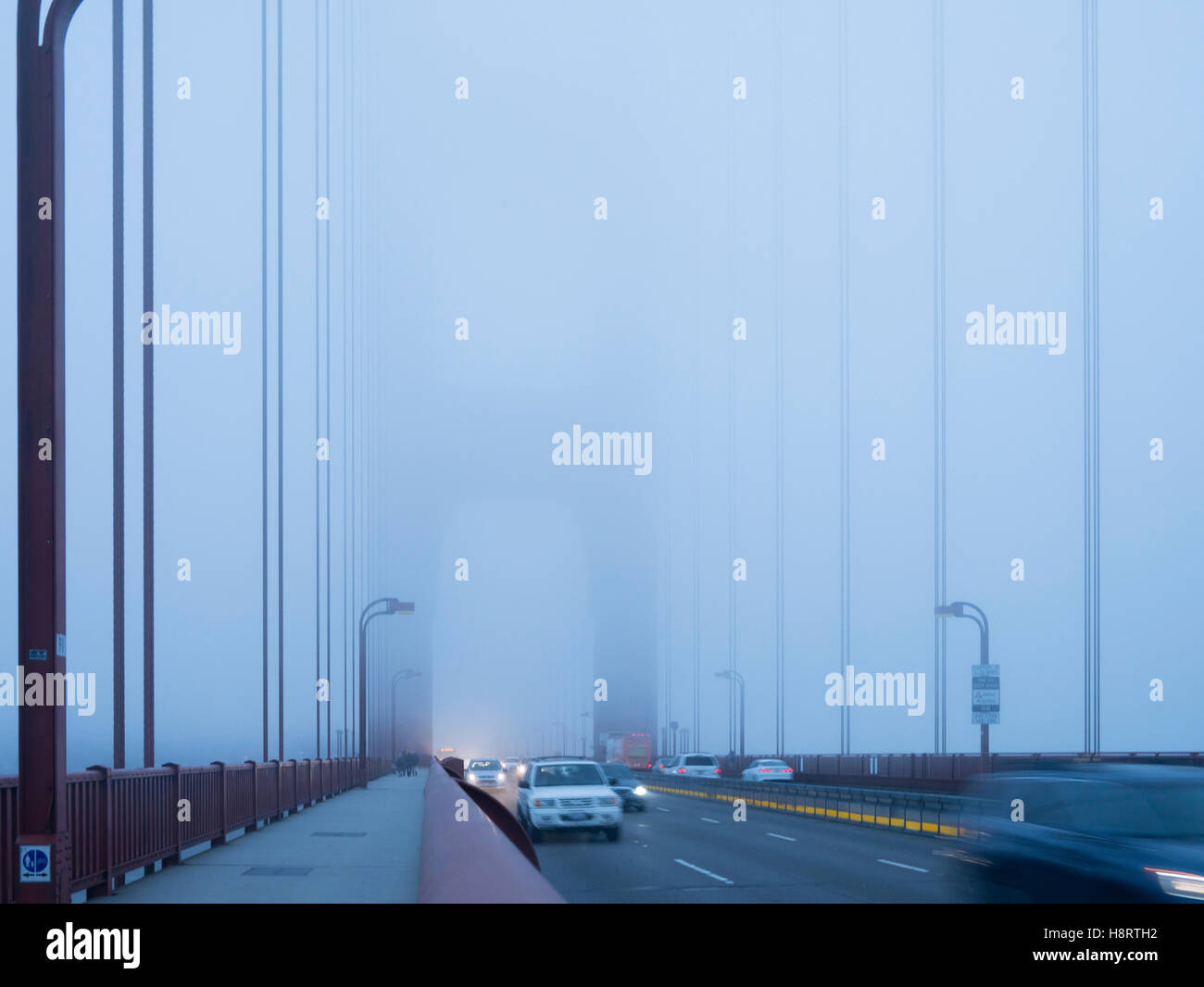 Abstract view of The Golden Gate Bridge spanning the Golden Gate strait ...