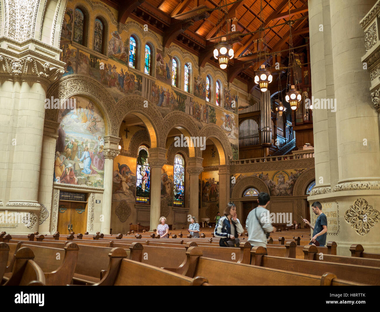 Architectural details of Stanford Memorial Church located on the Main ...