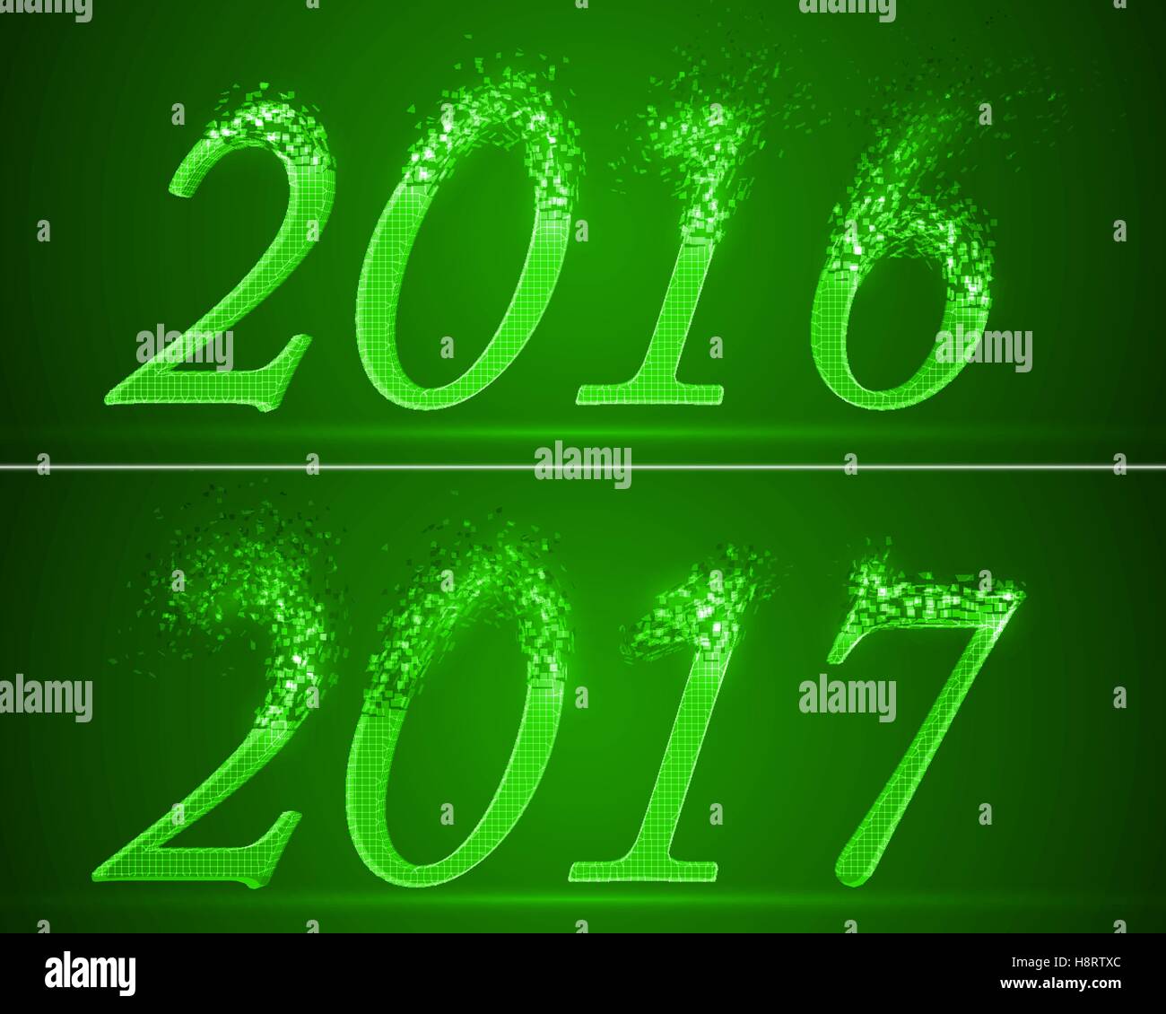 dissolving numbers of years 2016 and 2017 Stock Vector Image & Art - Alamy