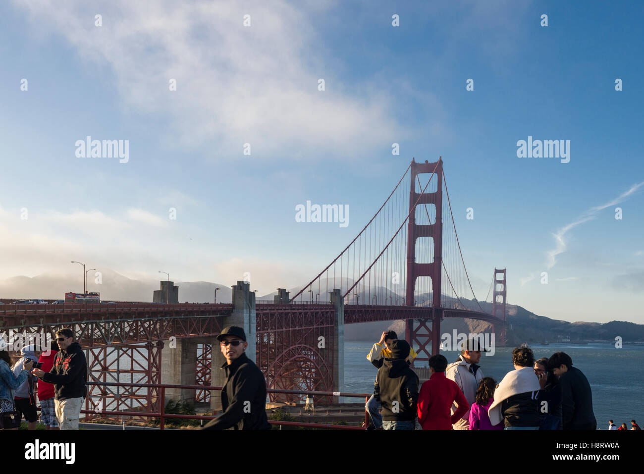 Tourist attraction, The Golden Gate Bridge spanning the Golden Gate ...