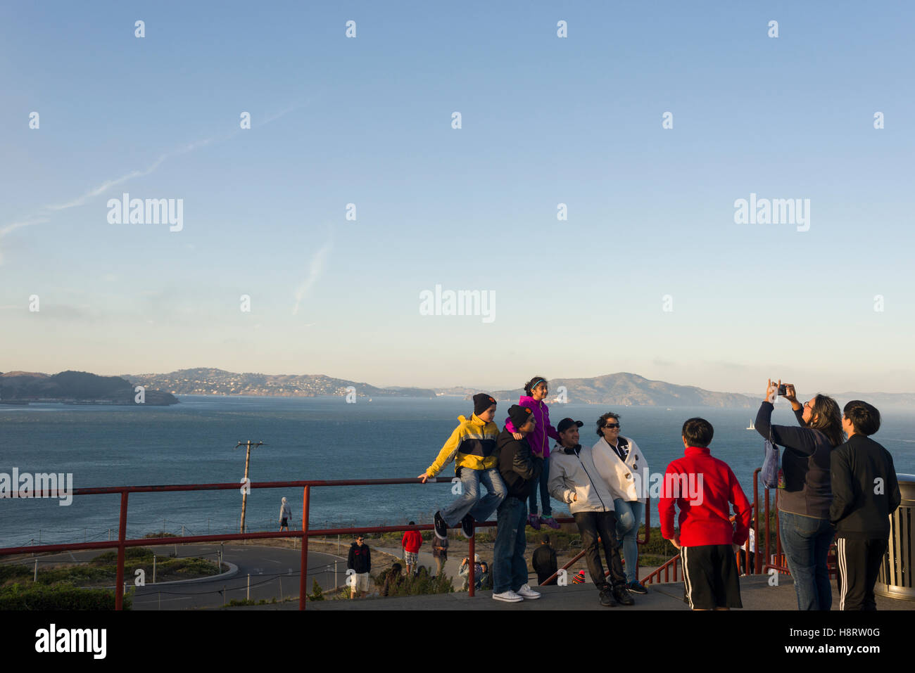 Tourist attraction, The Golden Gate Bridge spanning the Golden Gate ...
