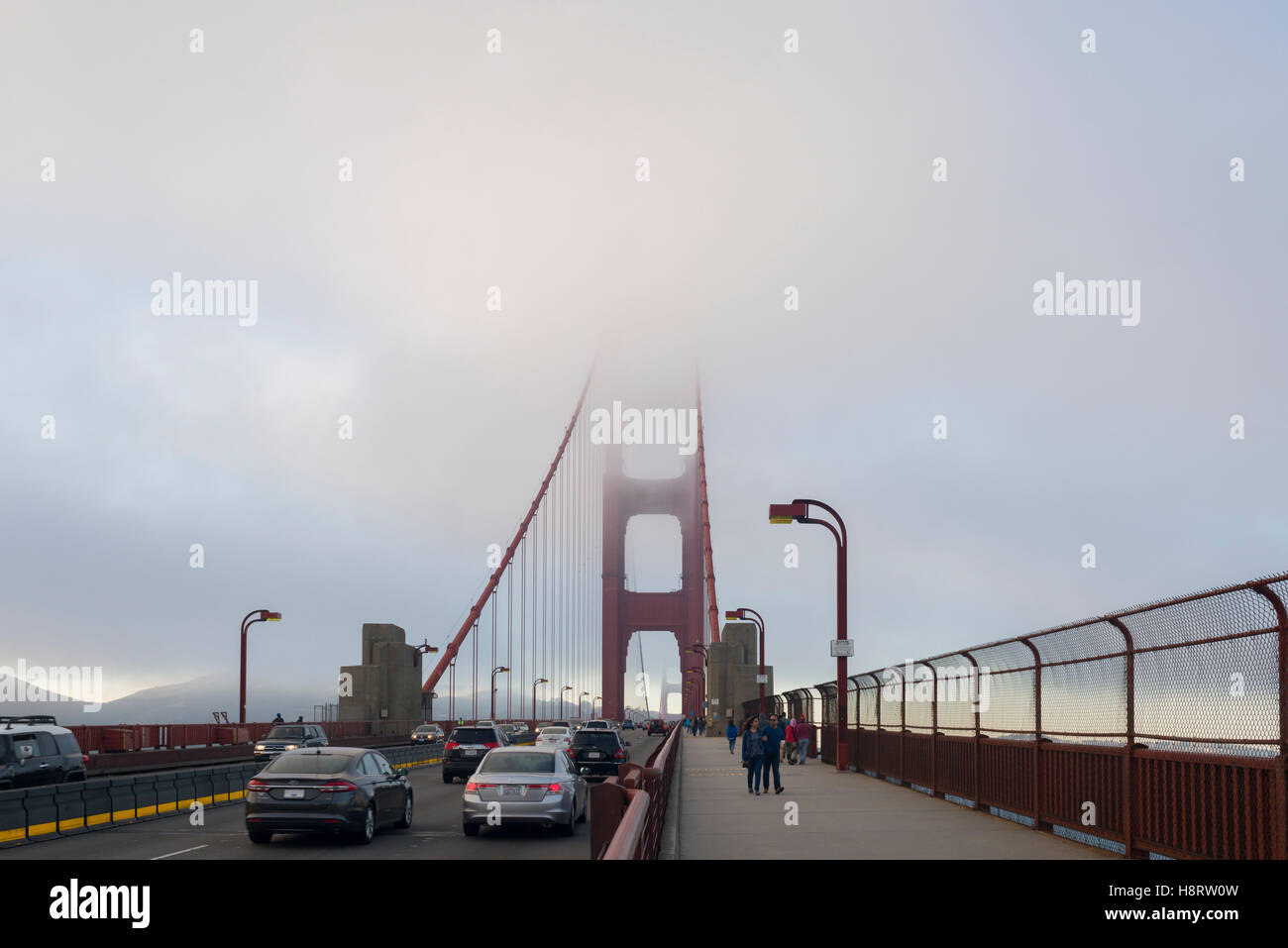 Tourist attraction, The Golden Gate Bridge spanning the Golden Gate ...